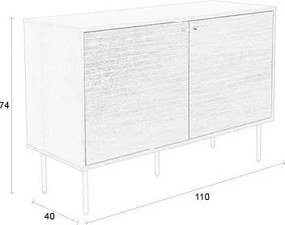 Hnědá komoda v dekoru ořechu 110x74x40 cm Stripes – White Label