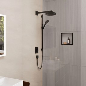 Hansgrohe Rainfinity, sprchová sada 130 3jet EcoSmart s tyčí S Puro 90 cm, černá matná, HAN-28744670
