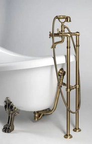 Polysan RETRO vana volně stojící 157 x 76,5 x 73 cm nohy bronz litý mramor bílá 43228