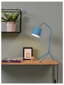 Modrá stolní lampa s kovovým stínidlem (výška 59 cm) Barcelona – it's about RoMi