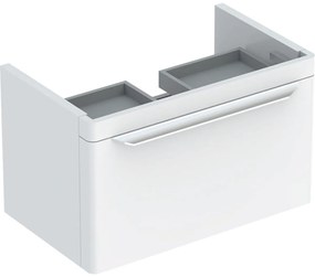 Geberit myDay - Umyvadlová skříňka, 680x410x430 mm, 1 zásuvka s LED osvětlením, lesklá bílá Y824080000