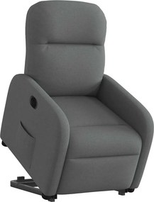 Elektrické zvedací polohovací křeslo tmavě šedé textil 3302993