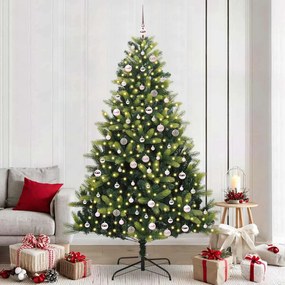 Umělý skládací vánoční stromeček 300 LED Zelená 240 cm PVC a PE 3396011
