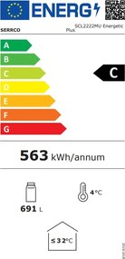 Serrco SCL-2222MU+ - Barový minibar, š. 2200 mm, 574 l, 4 plné dveře, LED osvětlení, 68924 + Záruka 2 roky pro firmy