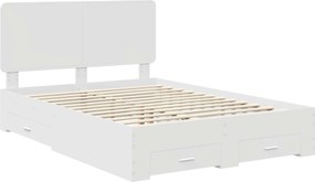 Rám postele se zásuvkou Bílá 140 x 190 cm Kompozitní dřevo 3412783
