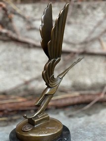 Bronzová socha soška -  Čáp bílý pták - art deco
