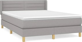Box spring postel s matrací světle šedá 140 x 200 cm textil 3130353