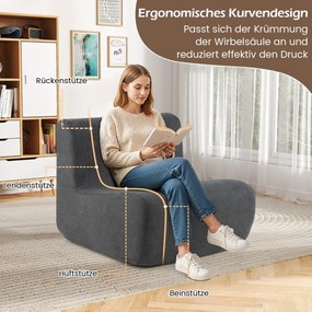 Costway Sedací vak pohodlné křeslo na podlahu s měkkým sametem a ergonomickou