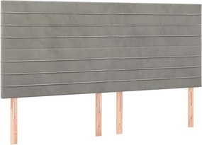 Čelo postele světle šedé 160x5x118/128 cm sametové 3116526