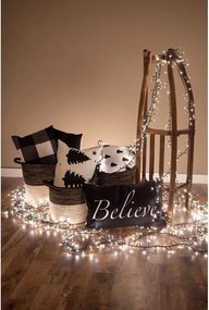 Bílo-černý povlak na polštář se stromky Believe Black&White X-Mas - 30*50 cm