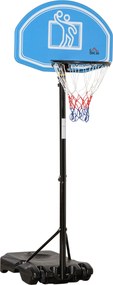 HOMCOM Venkovní Basketbalový Koš s Nastavitelnou Výškou 160-210 cm, Přenosný Koš s Koly, PE Deska a Plnitelný Podstavec 76x70x197,5-254 cm | Aosom