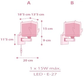 Dalber 64489 - Dětské nástěnné svítidlo LITTLE FRIENDS 1xE27/15W/230V