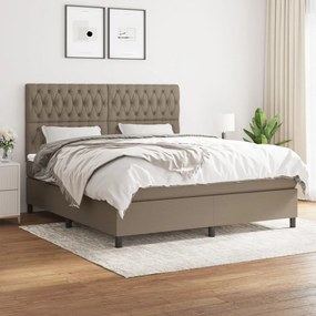 Box spring postel s matrací taupe 120x190 cm textil