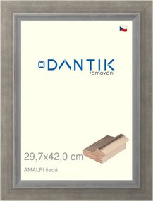DANTIK rámeček 29,7x42 | AMALFI šedá (Plexi Čiré)