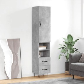 Skříň highboard betonově šedá 34,5x34x180 cm kompozitní dřevo 3198949