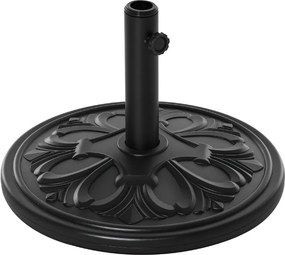 Stojan na slunečník Outsunny Ø48 x 34 cm pro slunečníky Ø35/Ø38/Ø48 mm, z plastu a cementu, starožitně černý, stabilní podpěra pro zahradu a terasu |
