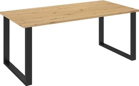 Nábytkáři ORFA LOFT - Jídelní stůl š. 185 x 75 x 90, lamino Dub artisan/ černý kov (IMPERIAL) &quot;LP&quot; (K150-Z)