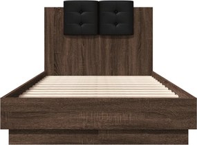 Rám postele s čelem hnědý dub 90 x 190 cm kompozitní dřevo 3209974