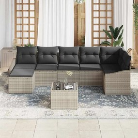 Set pohovek 8 ks Světle šedá polyratan 3346822