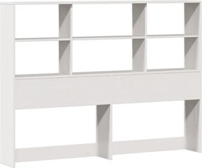 Postel s knihovnou bez matrace bílá 180x200 cm masivní borovice 3322979