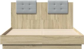 Rám postele s čelem dub sonoma 135 x 190 cm kompozitní dřevo 3209956