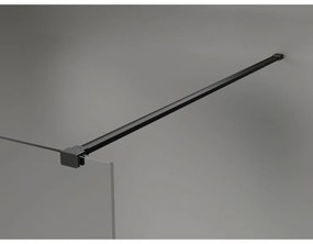 Mexen Lunar sprchová stěna levá 70 x 200 cm, 8mm čiré sklo, černá matná, 830-070-000-70-00-L