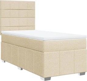 Box spring postel s matrací krémová 80 x 200 cm textil 3293800