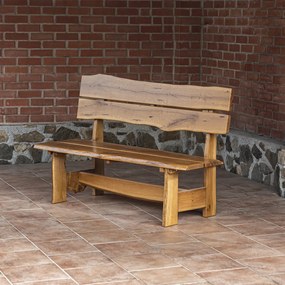 KULHÁNEK Zahradní lavice s opěradlem - rustikální Délka: 150 cm, Odstín nátěru: olej - ořech