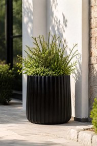 Designový květináč VEKRA , sklolaminát, výška 50 cm, černá