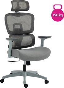 Ergonomická kancelářská židle COSMO - šedá síťovina / nosnost 150 kg
