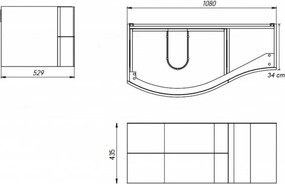 Lavedo Vanessa Dark Melon 110 koupelnová skříňka s umyvadlem Orientace: Levá