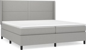 Box spring postel s matrací světle šedá 200 x 200 cm textil 3131377