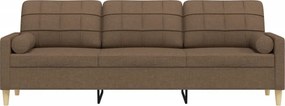 3místná pohovka s polštáři hnědá 210 cm textil 3278204