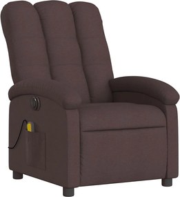 Elektrické masážní polohovací křeslo tmavě hnědé textil 3204085