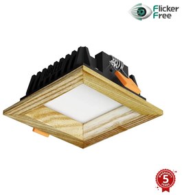 APLED - LED Podhledové SQUARE WOODLINE LED/3W/230V 3000K 9x9 cm jasan masiv