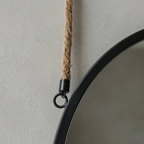 Kulaté zrcadlo na jutovém provazu GEMA, Ø 37 cm