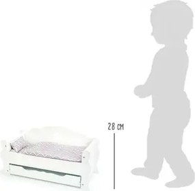 Small Foot Dřevěná postýlka pro panenku bílá / od 3 let