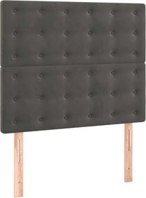 Box spring postel s matrací tmavě šedá 90x200 cm samet 3132898