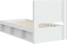 Postelový rám s úložným prostorem a hlavovou opěrkou Bílá 3413901