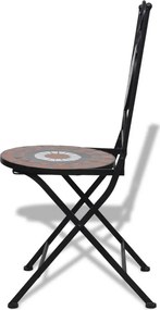 vidaXL Skládací bistro židle 2 ks keramické a bílé [41535] Barva: Terakotová a černá