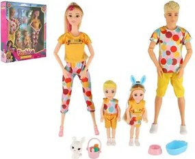 TEDDIES Panenka Rodina s doplňky / 30 cm / 4 figurky / od 3 let
