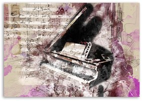 Obraz na plátně Piano abstraktní fialové Vintage - 120x80 cm