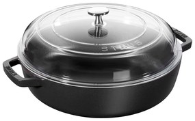 Staub Litinový kastrol se skleněnou poklicí Braiser, 28 cm, černý 12722823