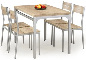 Stolní souprava Malcolm + 4 židle mdf/ocel – sonoma