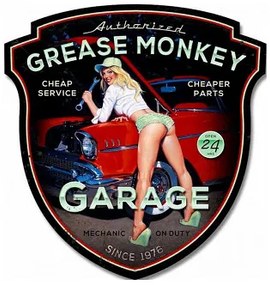 Plechová cedule GREASE MONKEY