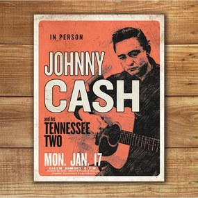 Plechová cedule Johnny Cash and His Tennessee Two 32cm x 40cm