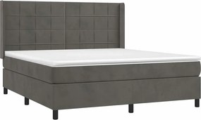 Box spring postel s matrací tmavě šedá 160x200 cm samet 3132688