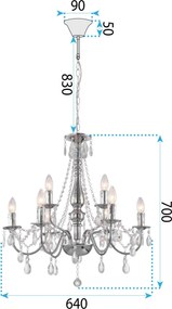 Toolight Rea, Stropní svítidlo EBT016-9CP CHROME, OSW-01231