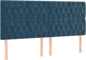 Box spring postel s matrací tmavě modrá 200x200 cm samet 3138047