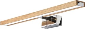 Brilagi-LED Koup osvět zrcad 3v1 WOODY MIRROR LED/12W/230V 60 cm IP44 chrom/dub
